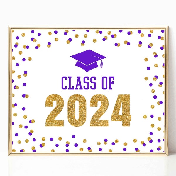 Purple and Gold Graduation Decor - Etsy