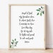 Our Father Prayer Art Print Sign, Greenery Calligraphy Christian ...