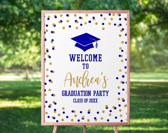 Blue Gold Graduation | Etsy