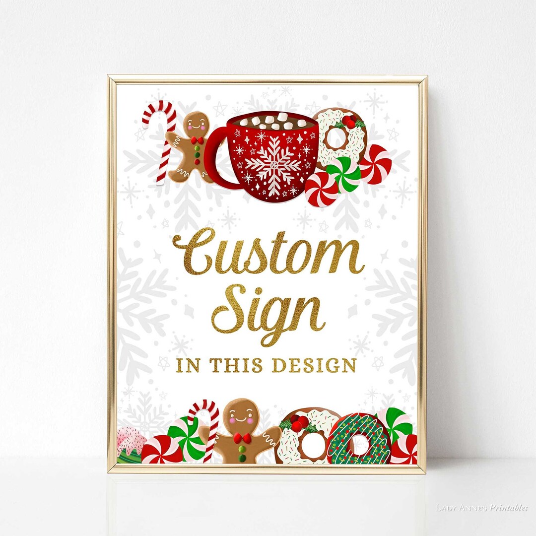 Christmas Party Sign Editable Template, Sweet Christmas Cocoa Custom ...