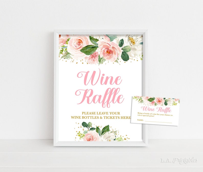 Blush Wine Raffle Tickets & Sign Bring a Bottle of Wine - Etsy