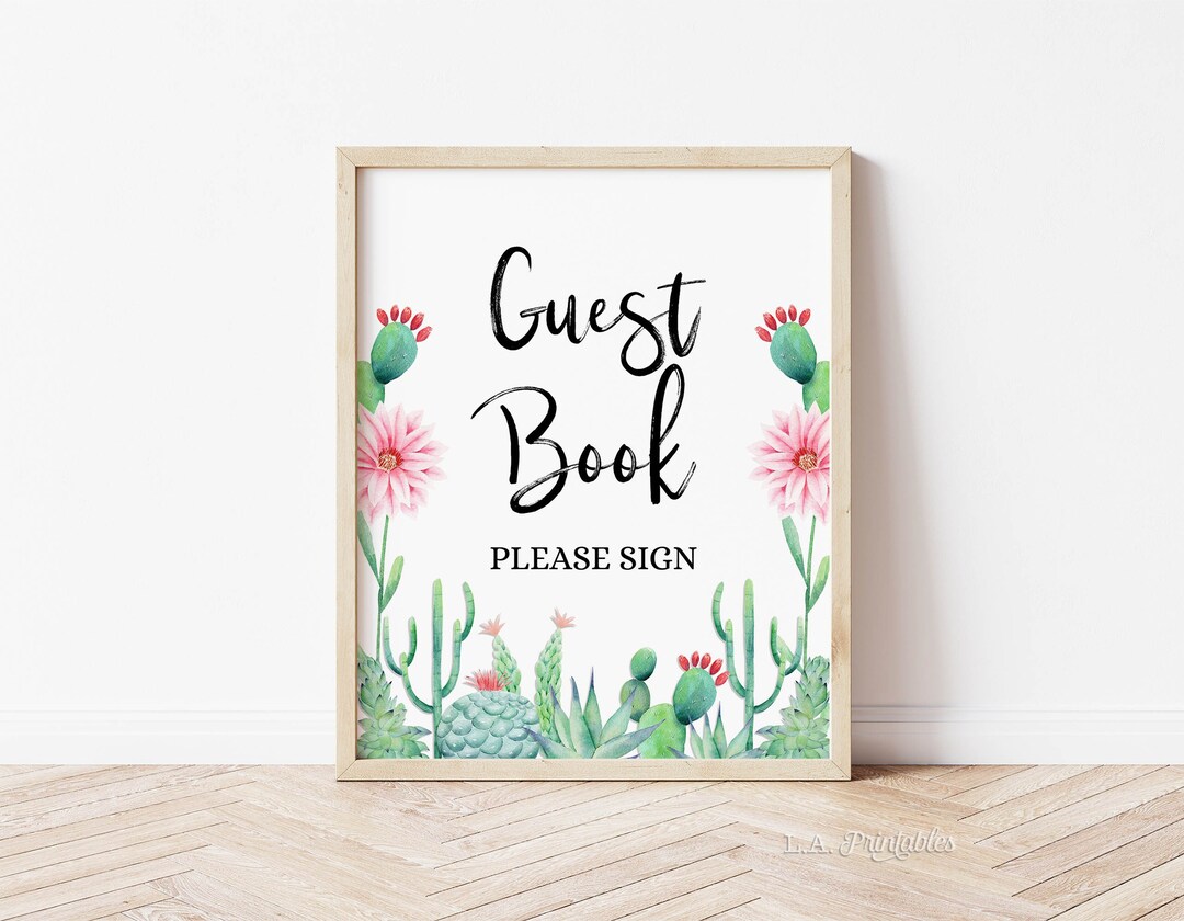 Fiesta Guest Book Party Sign Cactus Fiesta Birthday Shower - Etsy