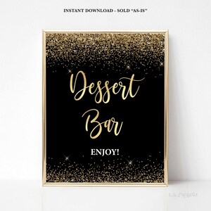 Dessert Bar Party Sign Dessert Table Sign Black & Gold - Etsy