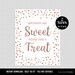 Birthdays Are Sweet Please Take a Treat Party Sign, Rose Gold Glitter ...