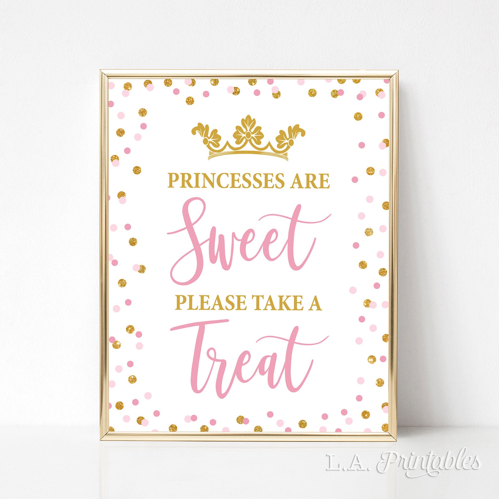 Princesses Are Sweet Please Take a Treat Birthday Sign Pink | Etsy
