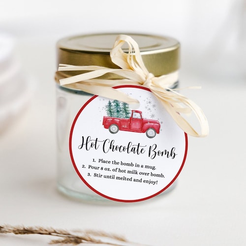 Christmas Hot Chocolate Bomb Tags Printable Hot Cocoa Bomb - Etsy
