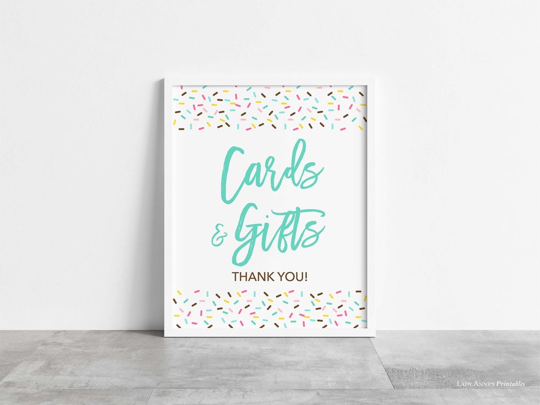 Cards and Gifts Baby Sprinkle Sign, Rainbow Sprinkles Shower Table Sign ...