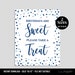 Birthdays Are Sweet Please Take a Treat Party Sign, Dark & Light Blue ...