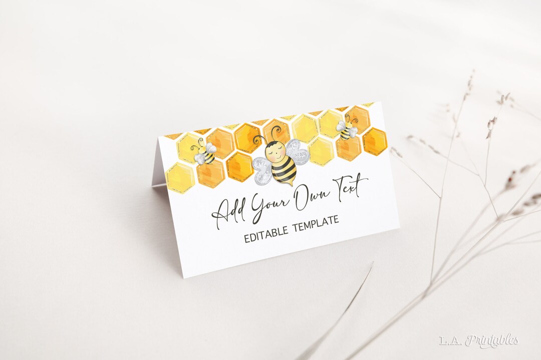 EDITABLE Honey Bee Food Tent Template Honey Bee Neutral - Etsy