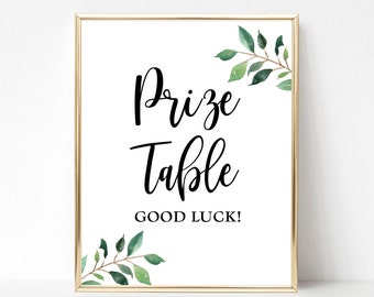 Prize Table Sign | Etsy