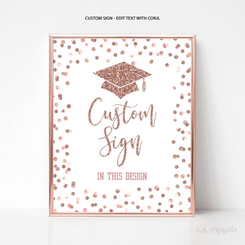 Graduation Party Welcome Sign Rose Gold Graduation Welcome - Etsy
