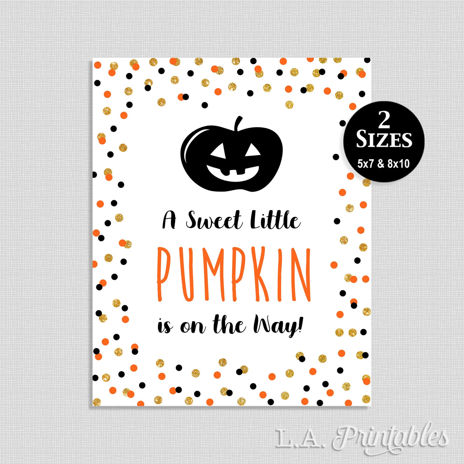 A Sweet Little Pumpkin is on the Way Shower Sign Halloween | Etsy