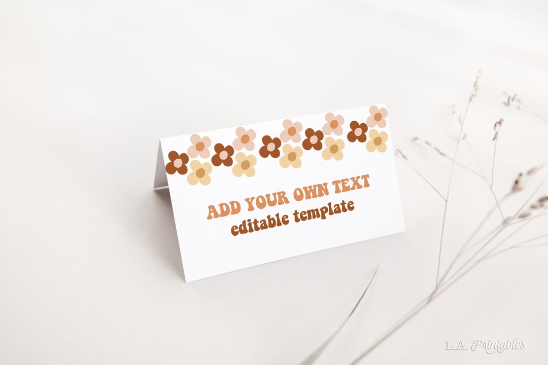 EDITABLE Groovy Retro Food Tent Template Groovy Hippie Buffet - Etsy