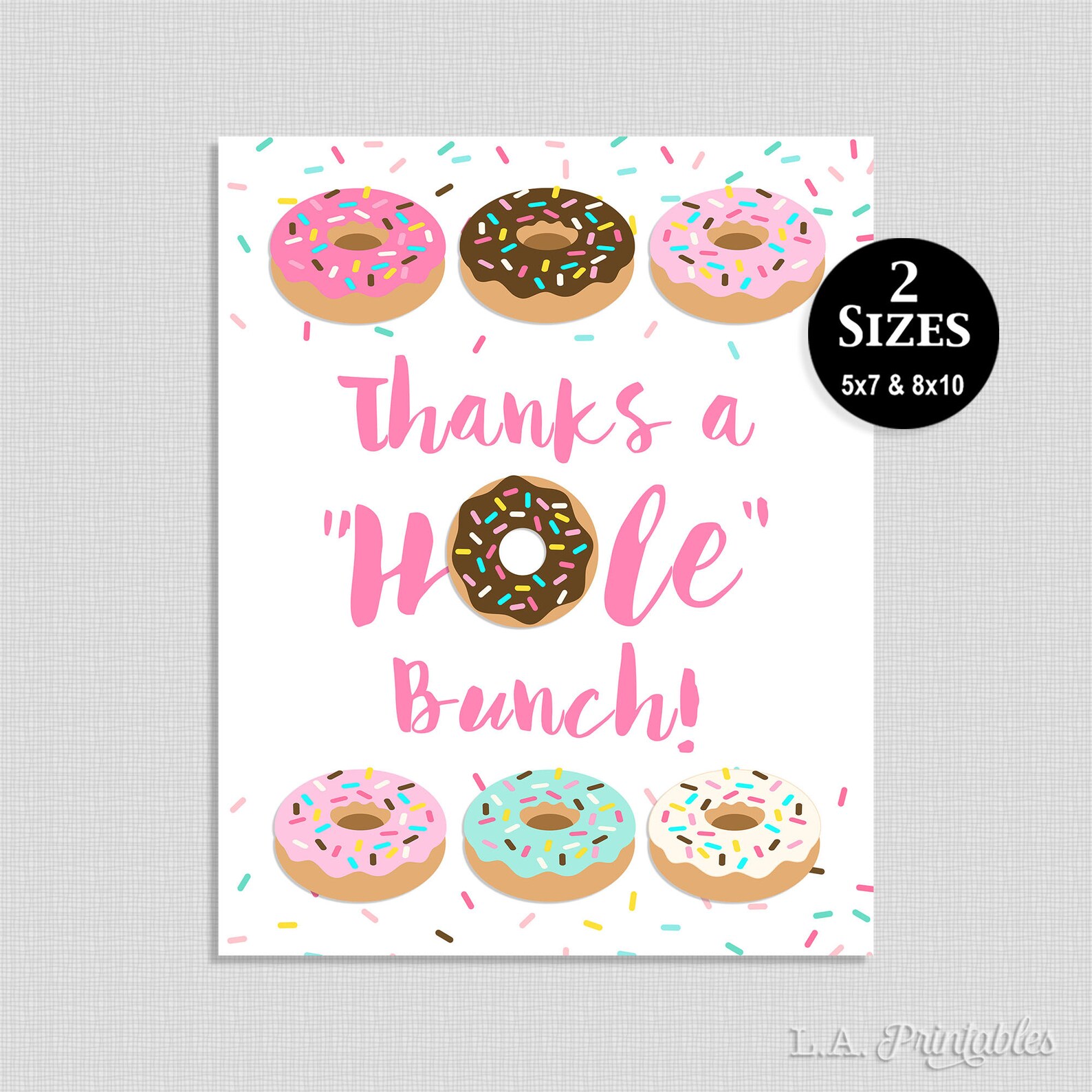 Thanks a Hole Bunch Donut Party Sign Birthday Printable - Etsy