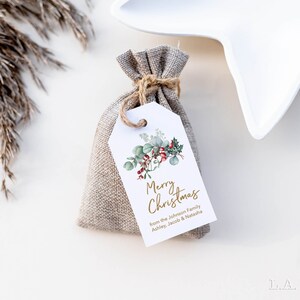 EDITABLE Christmas Gift Tags Template, Winter Christmas Berries Gift ...