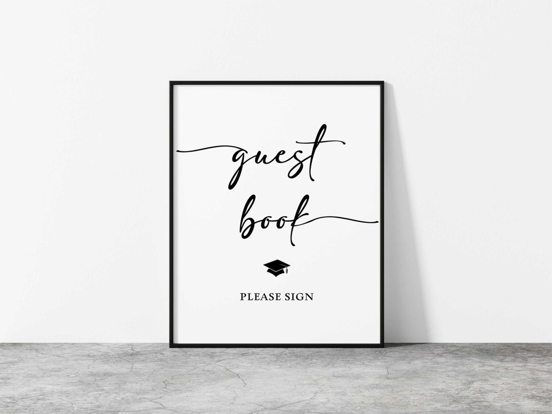 Minimalist Graduation Guest Book Sign, Minimalist Grad Party Sign, 2 ...