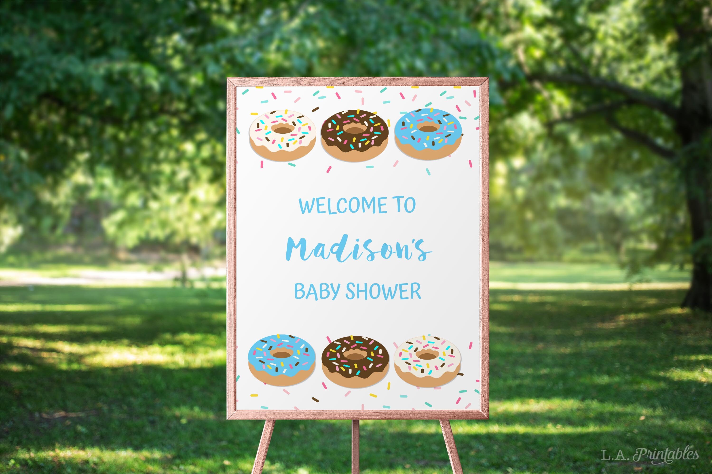 EDITABLE Donut Welcome Sign Template Blue Donut Sprinkle | Etsy