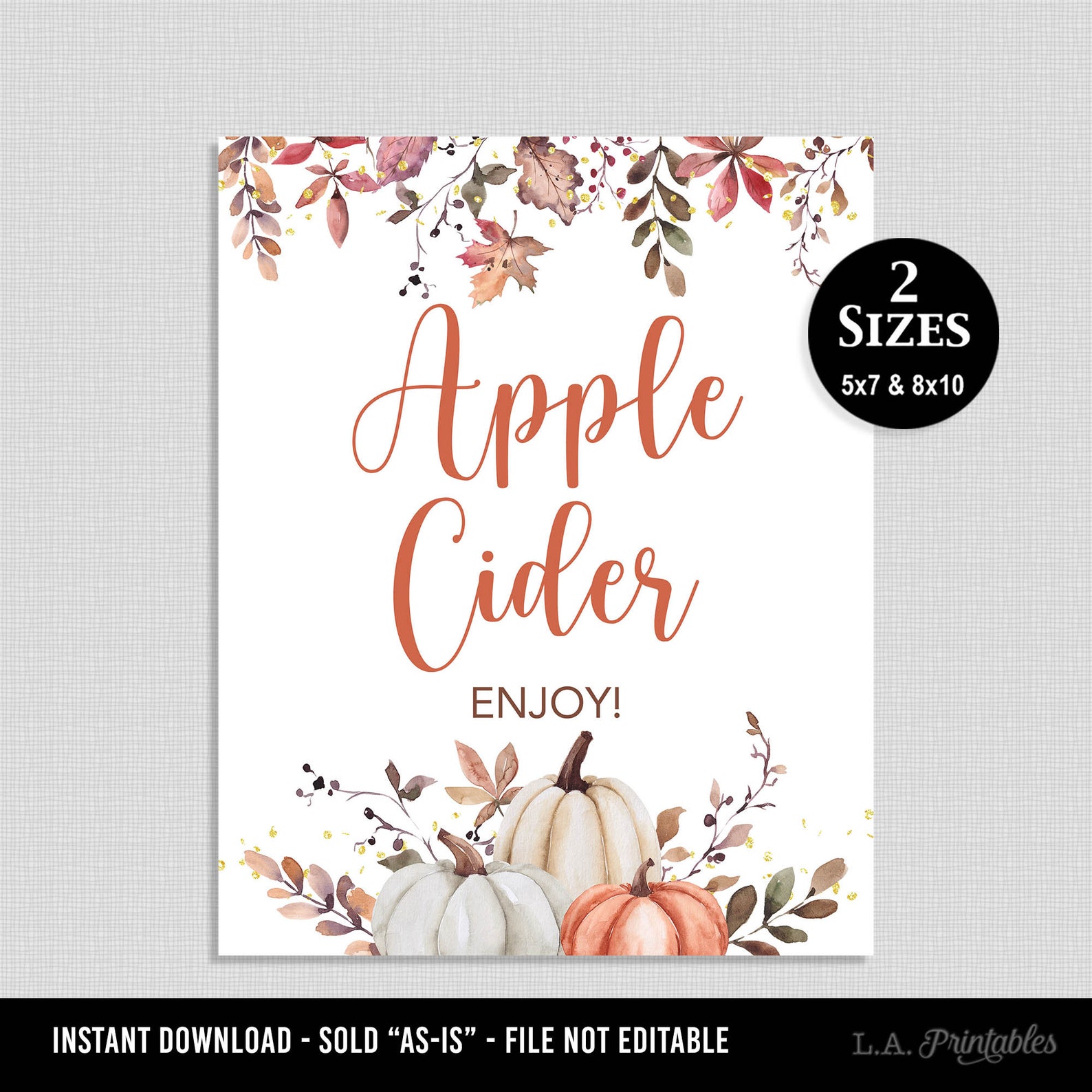 Fall Apple Cider Party Sign Fall Pumpkin Season Cider Table - Etsy