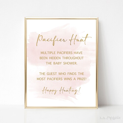 Pacifier Hunt Baby Shower Game Table Sign . Boy Girl Neutral . - Etsy