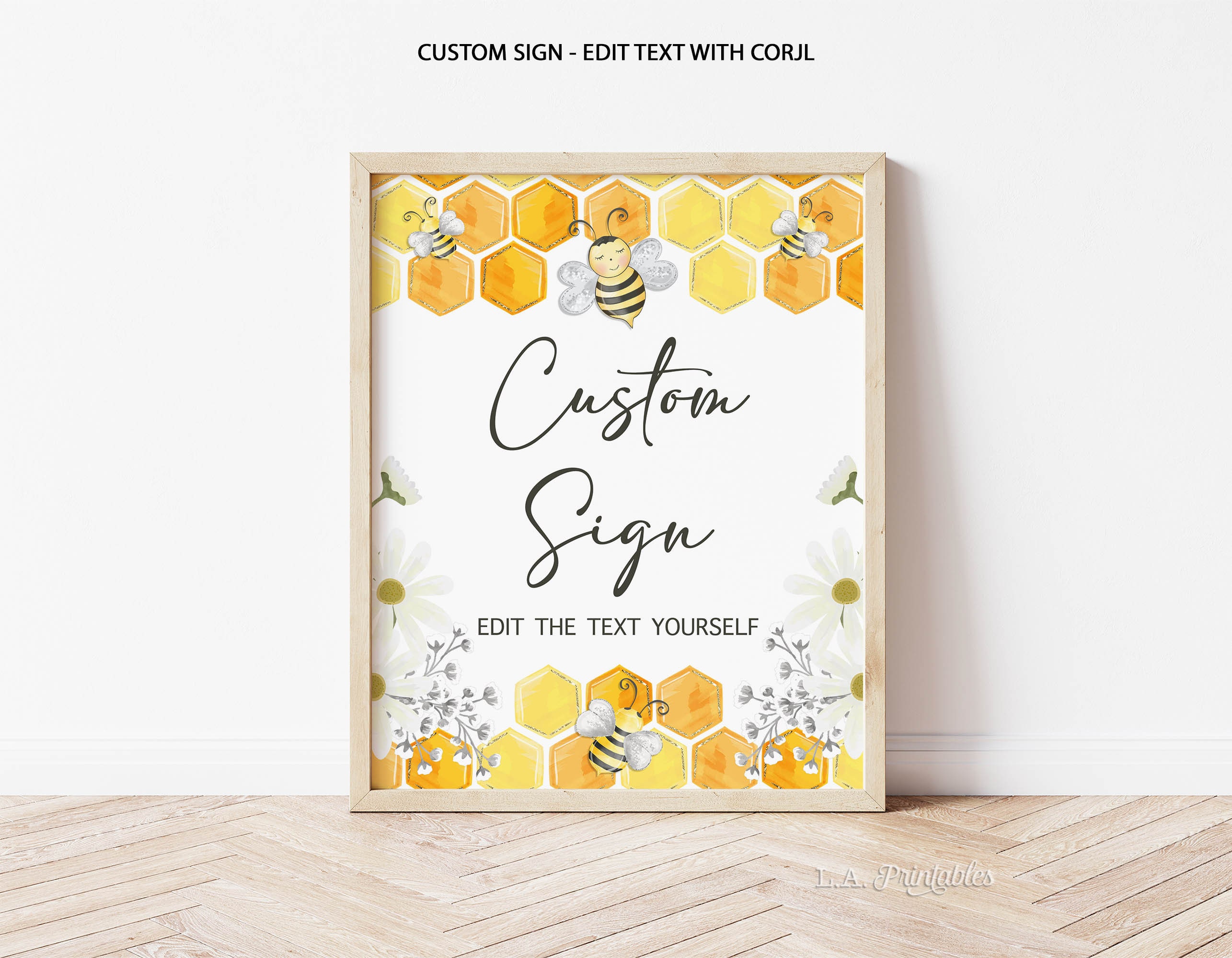 EDITABLE Honey Bee Sign Template Honey Bee Printable Shower - Etsy