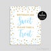 Birthdays Are Sweet Please Take a Treat Party Sign, Blue & Gold Glitter ...