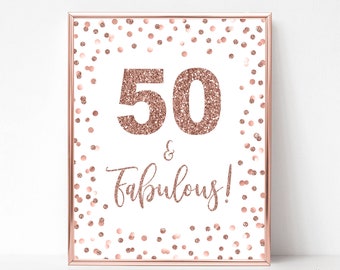 Rose Gold 50th Birthday | Etsy