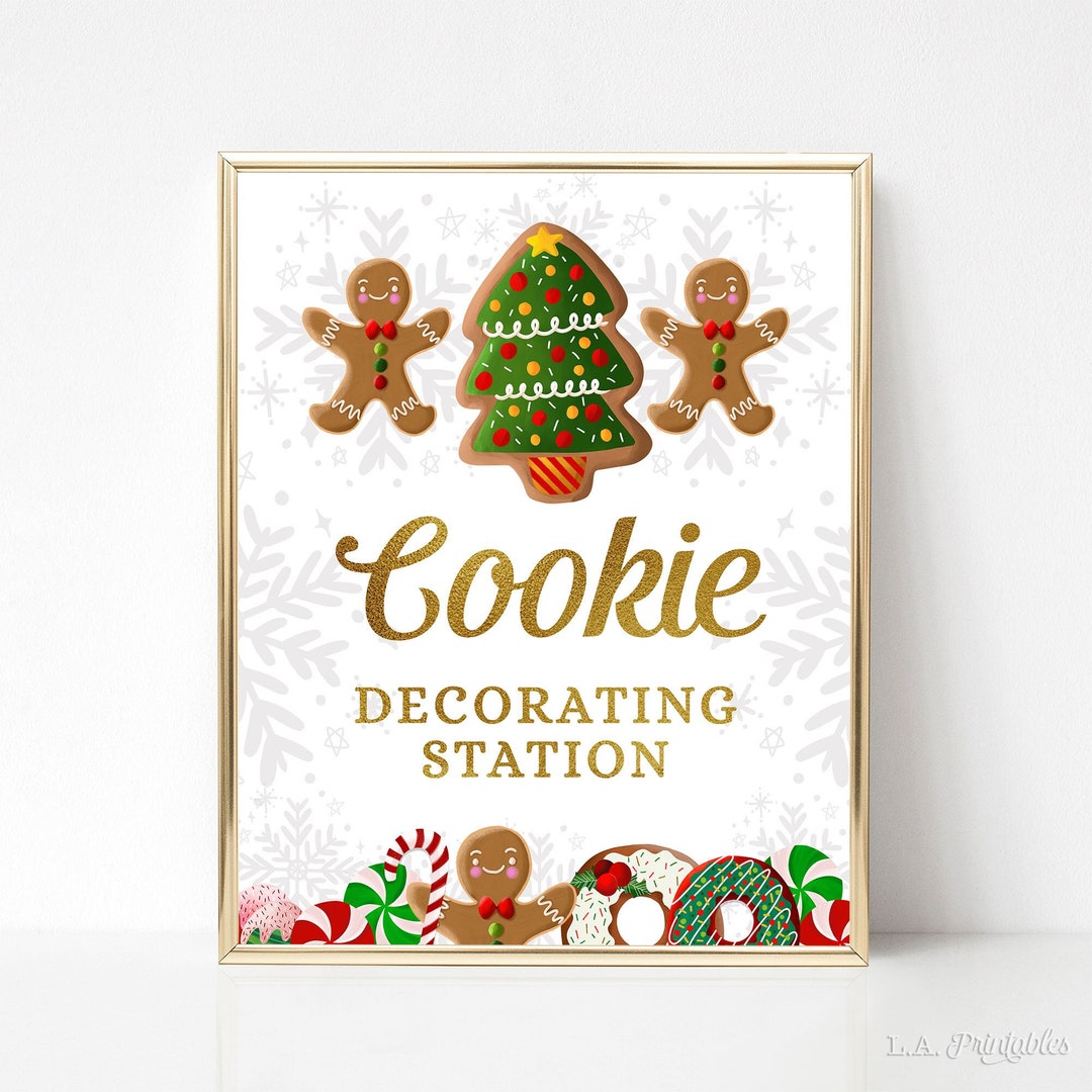Cookie Decorating Station Sign, Christmas Cookie Exchange Party Sign ...