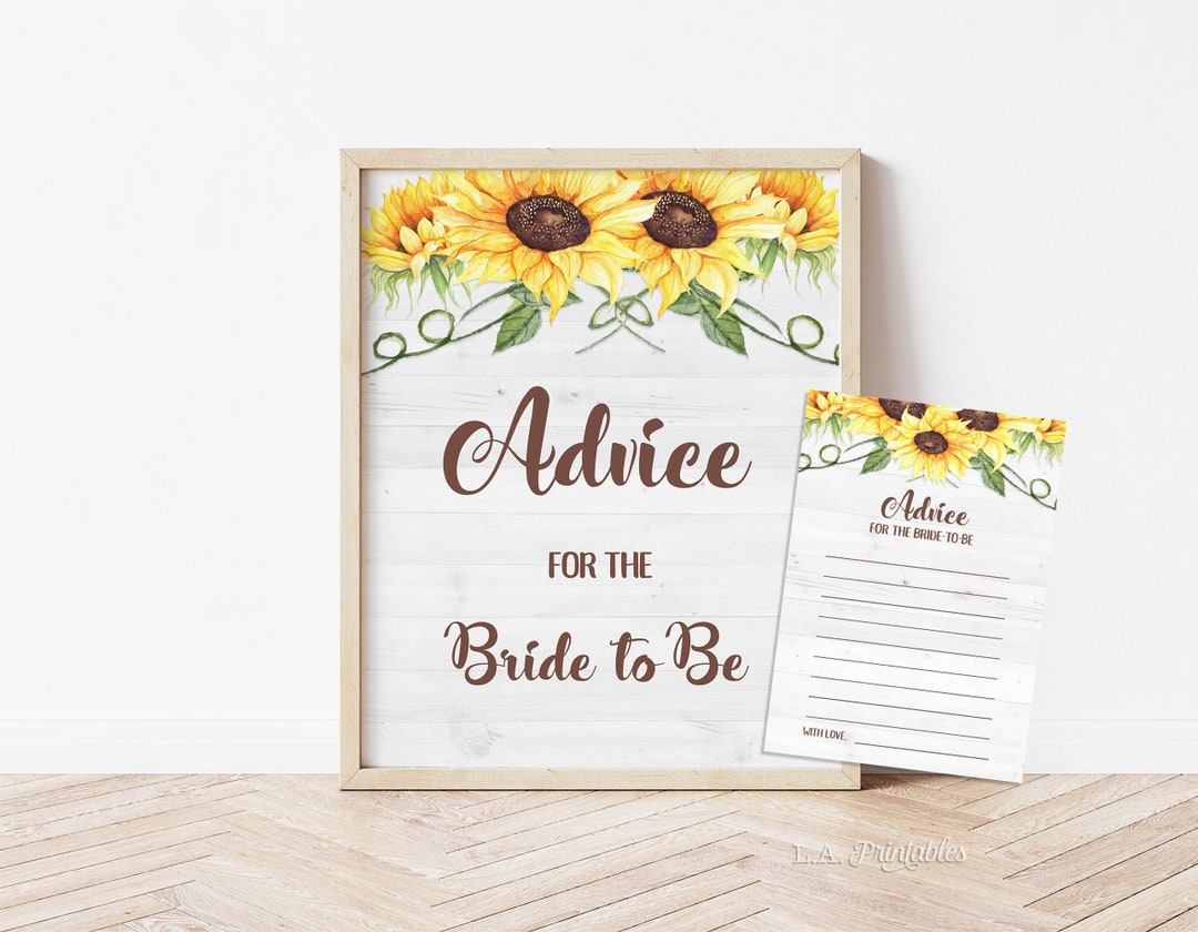 Advice for the Bride to Be Bridal Shower Sign and Cards - Etsy
