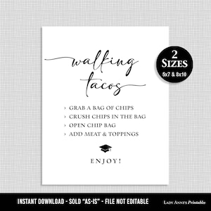 Graduation Walking Tacos Sign, Taco Sign, Minimalist Graduation Sign, 2 ...