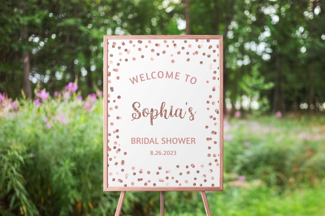 EDITABLE Rose Gold Welcome Sign Template Rose Gold Glitter - Etsy