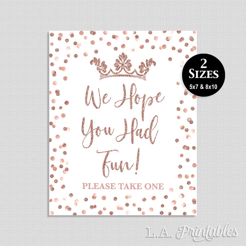 We Hope You Had Fun Please Take One Sign Rose Gold Glitter - Etsy