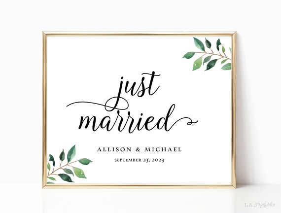 Just Married Sign Printable