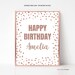 EDITABLE Happy Birthday Sign Template, Rose Gold Glitter Confetti ...