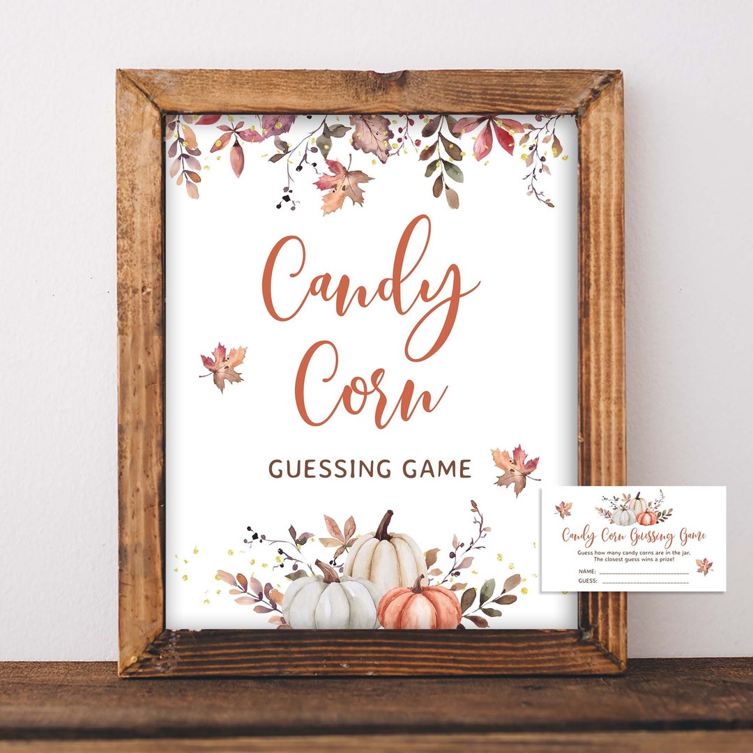 Fall Candy Corn Guessing Game, Pumpkin Shower Guess How Many Candies ...