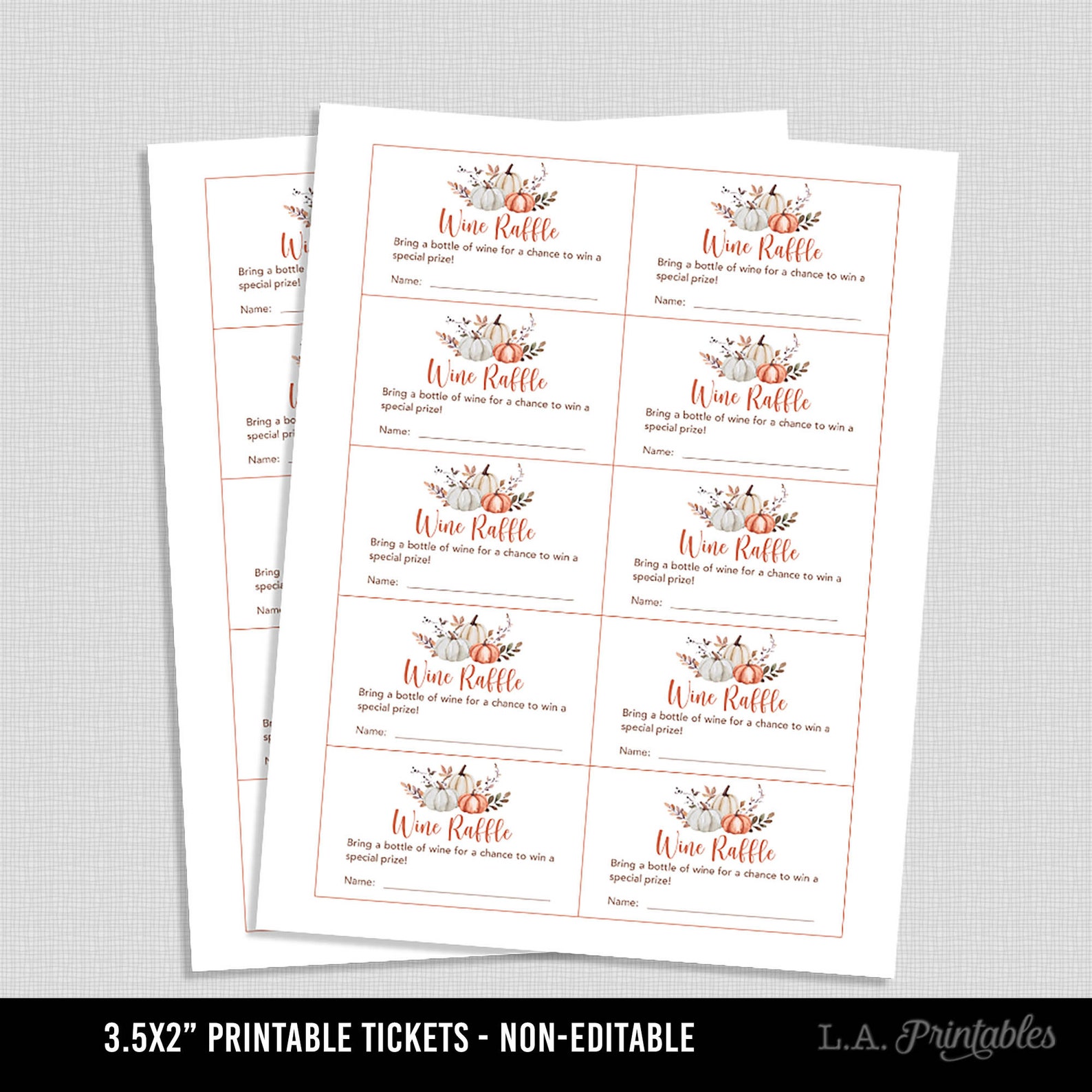 Fall Wine Raffle Tickets & Sign Bring a Bottle of Wine Fall - Etsy