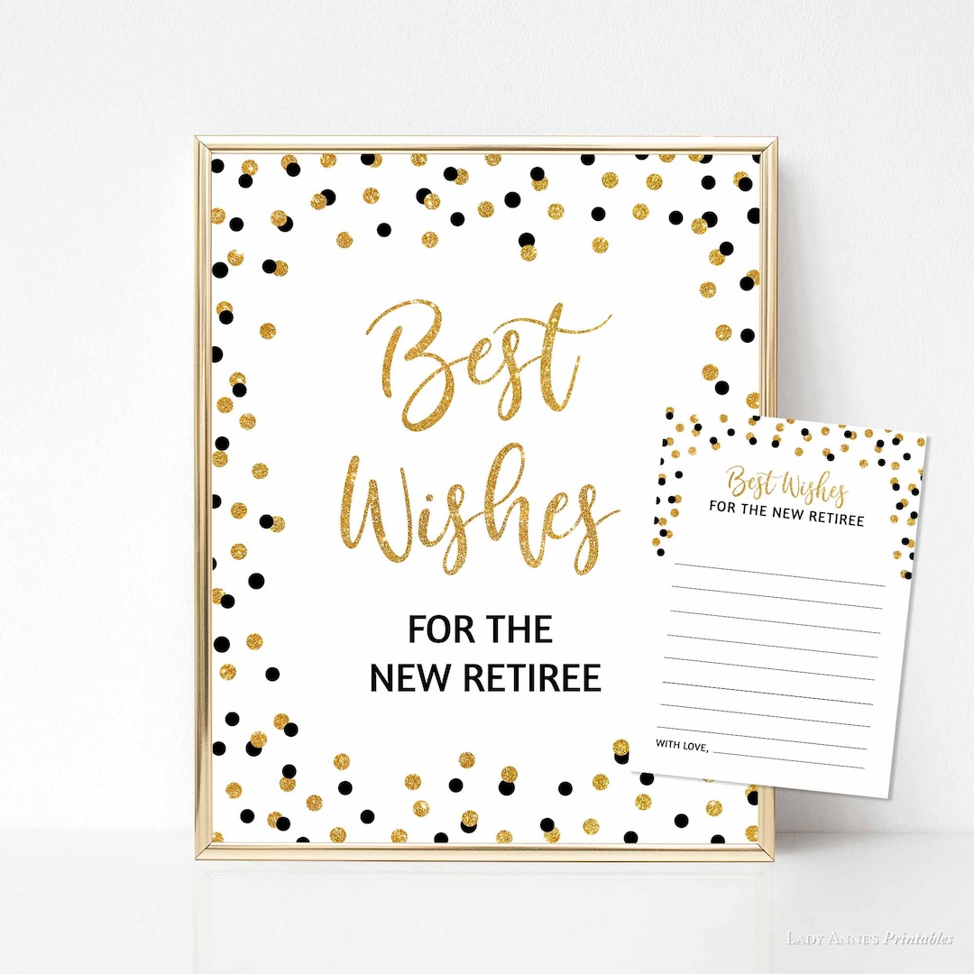 Black Retirement Party Editable Sign & Cards Template, Retirement ...