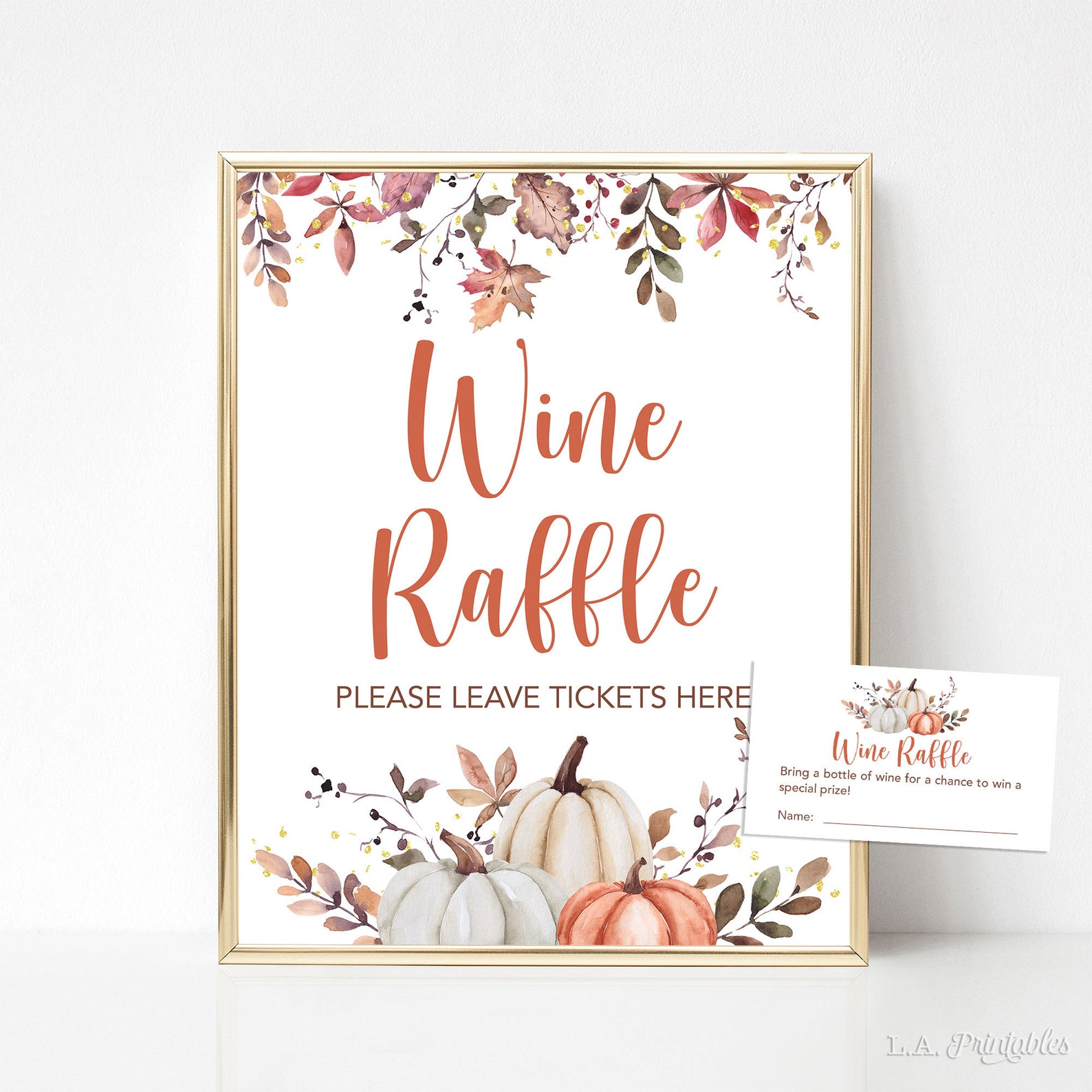 Fall Wine Raffle Tickets & Sign Bring a Bottle of Wine Fall - Etsy