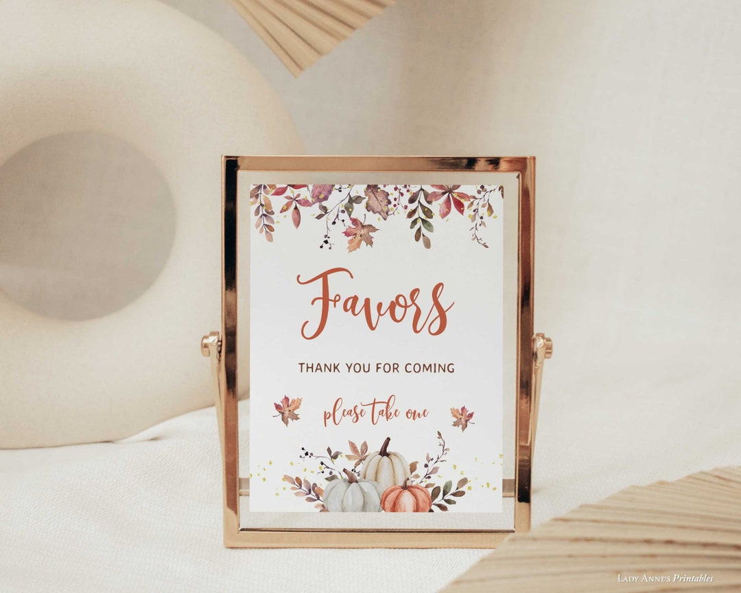 Fall Favor Table Sign, Fall Pumpkin Season Shower or Birthday Party ...