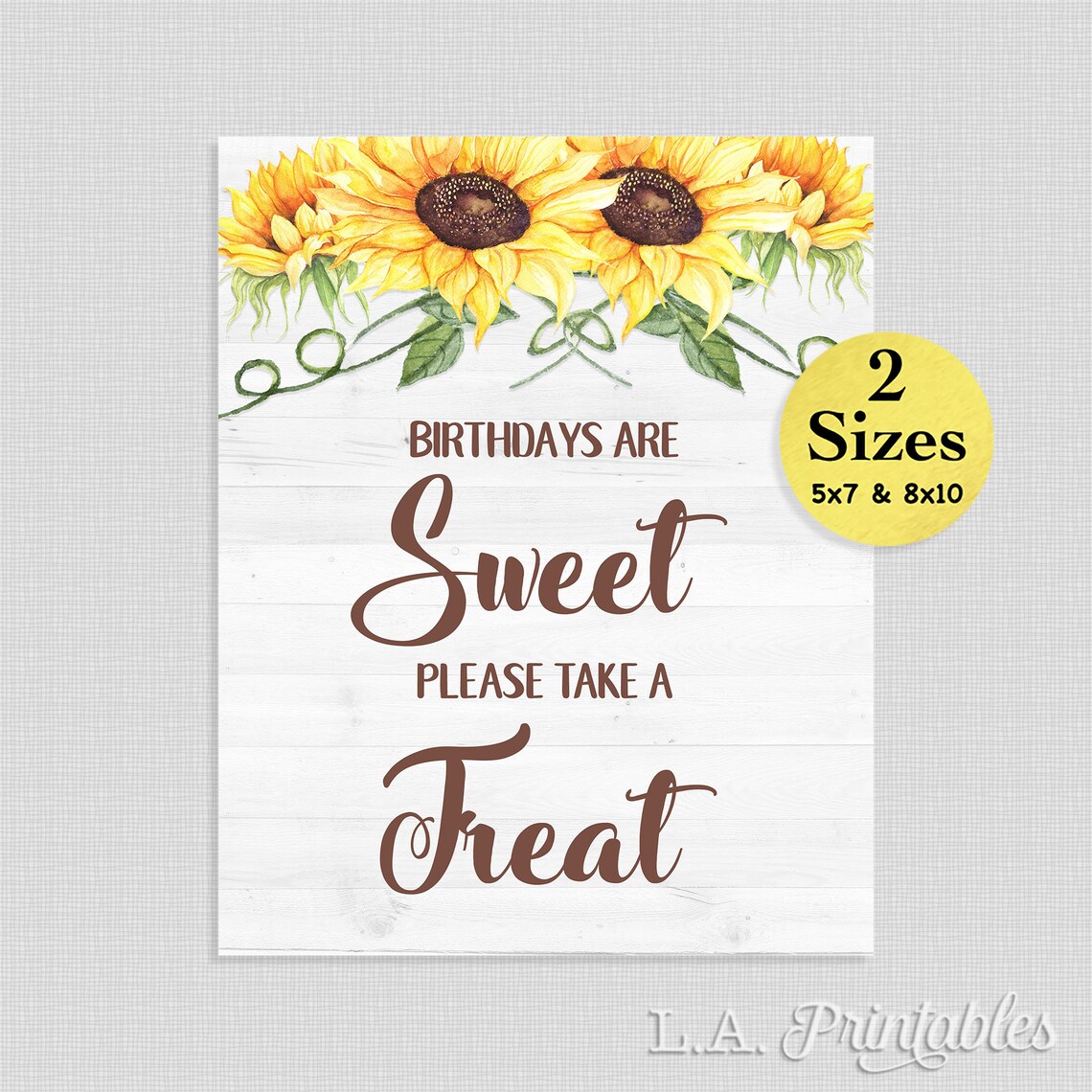 Birthdays Are Sweet Please Take a Treat Party Sign Yellow - Etsy