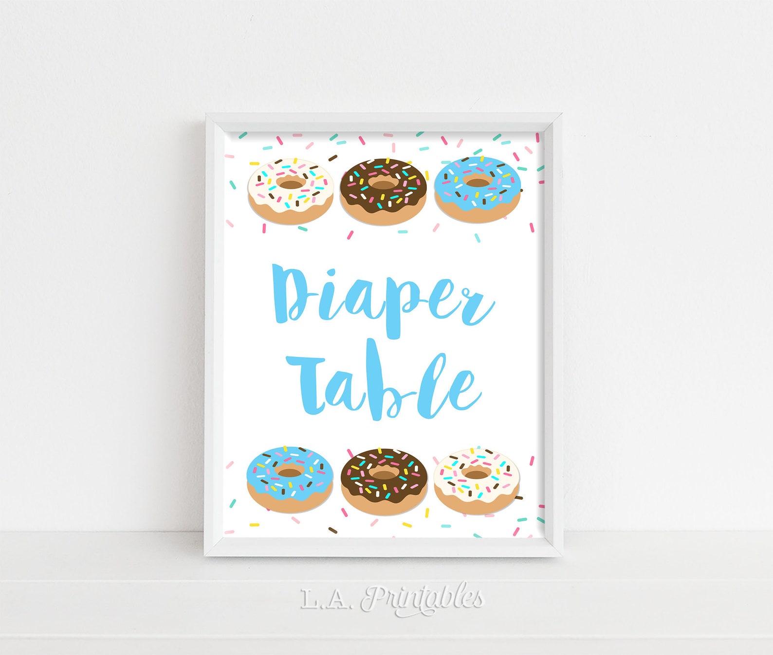 Donut Diaper Table Sign Donut Sprinkle Baby Shower Printable | Etsy
