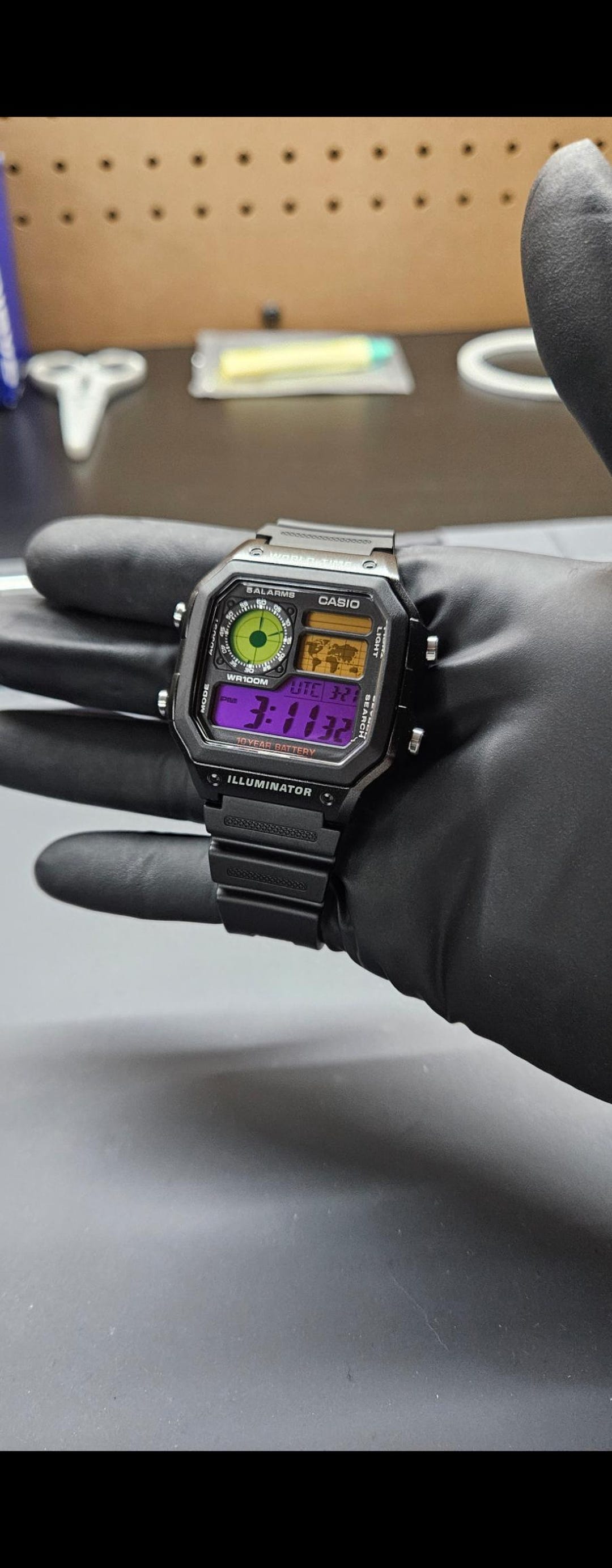 EVA01 Casio World Time Illuminator Royale AE-1200 Digital Custom - Etsy