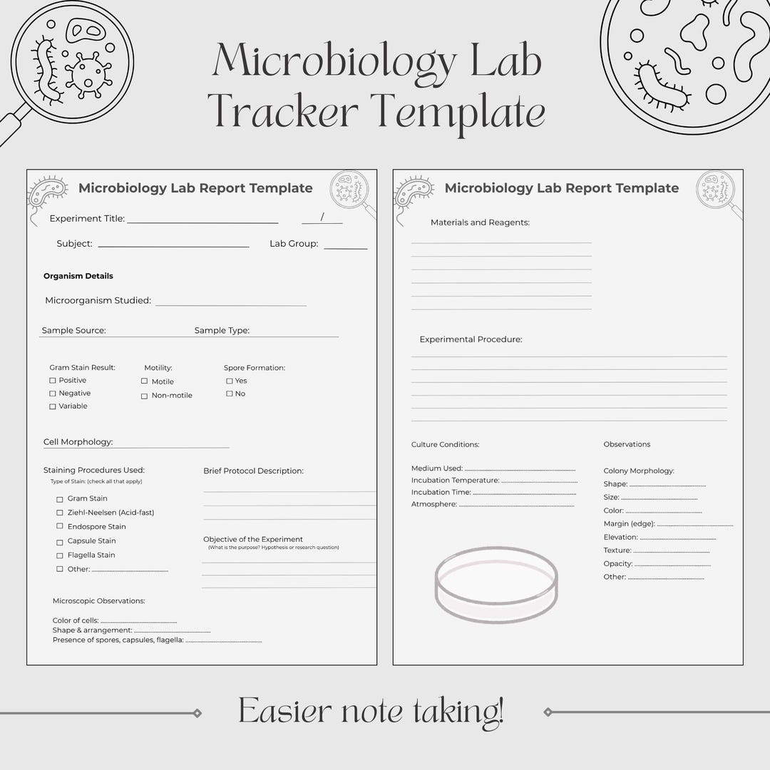Microbiology Lab Tracker for Med & Nursing Students | Experiment ...