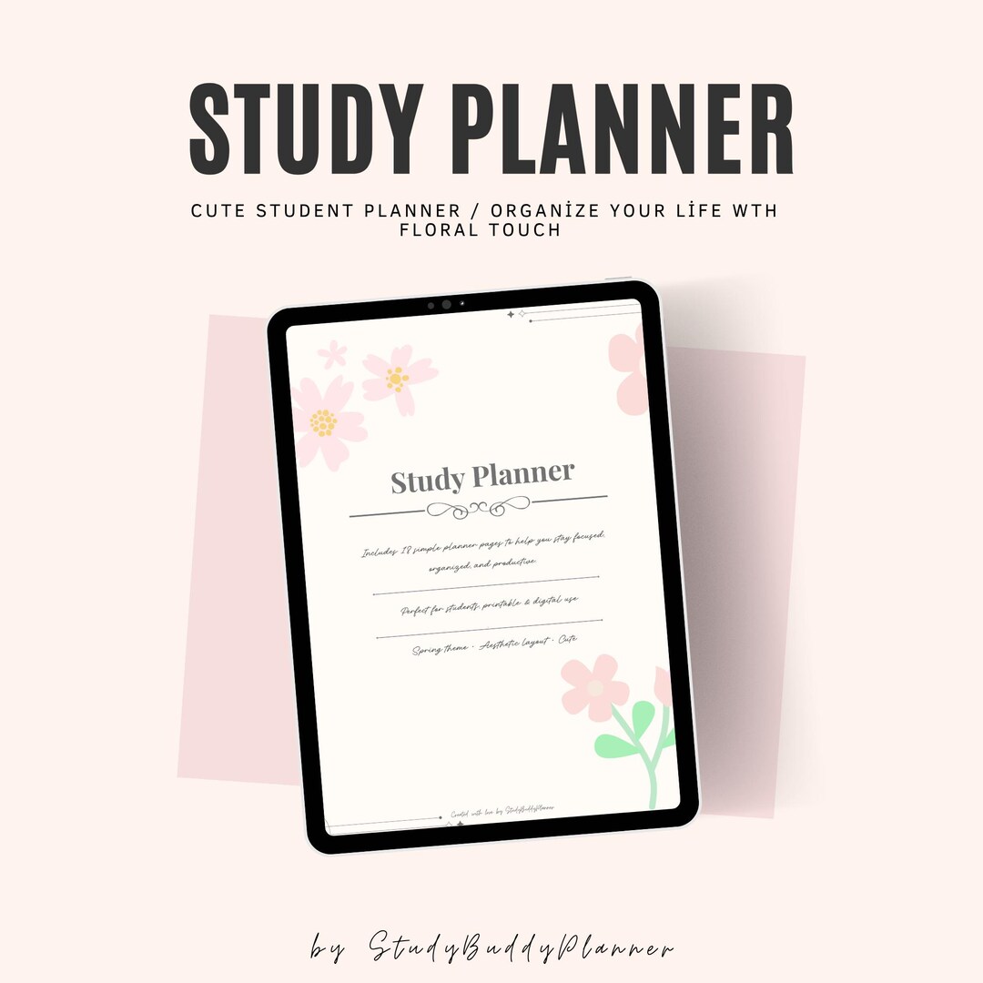 Floral Study Planner PDF | Aesthetic Printable & Digital Student ...