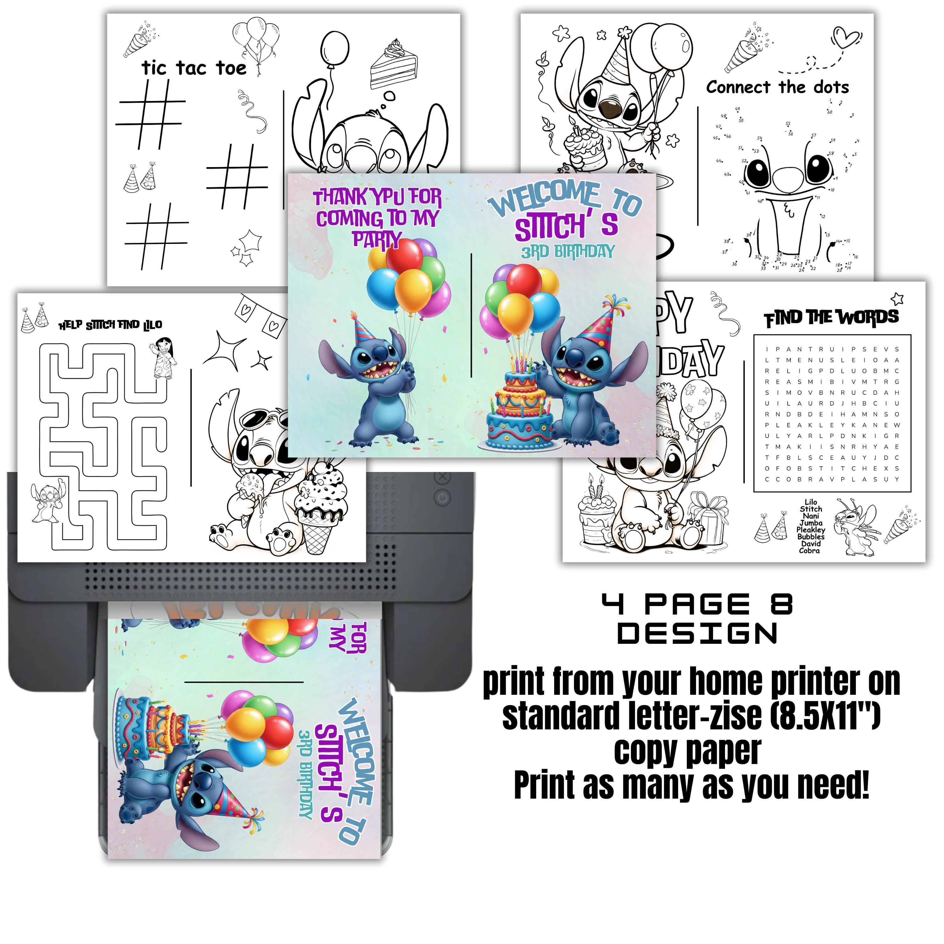 Editable Stitch Mini Coloing Book With Activities, Stitch Coloring Book ...