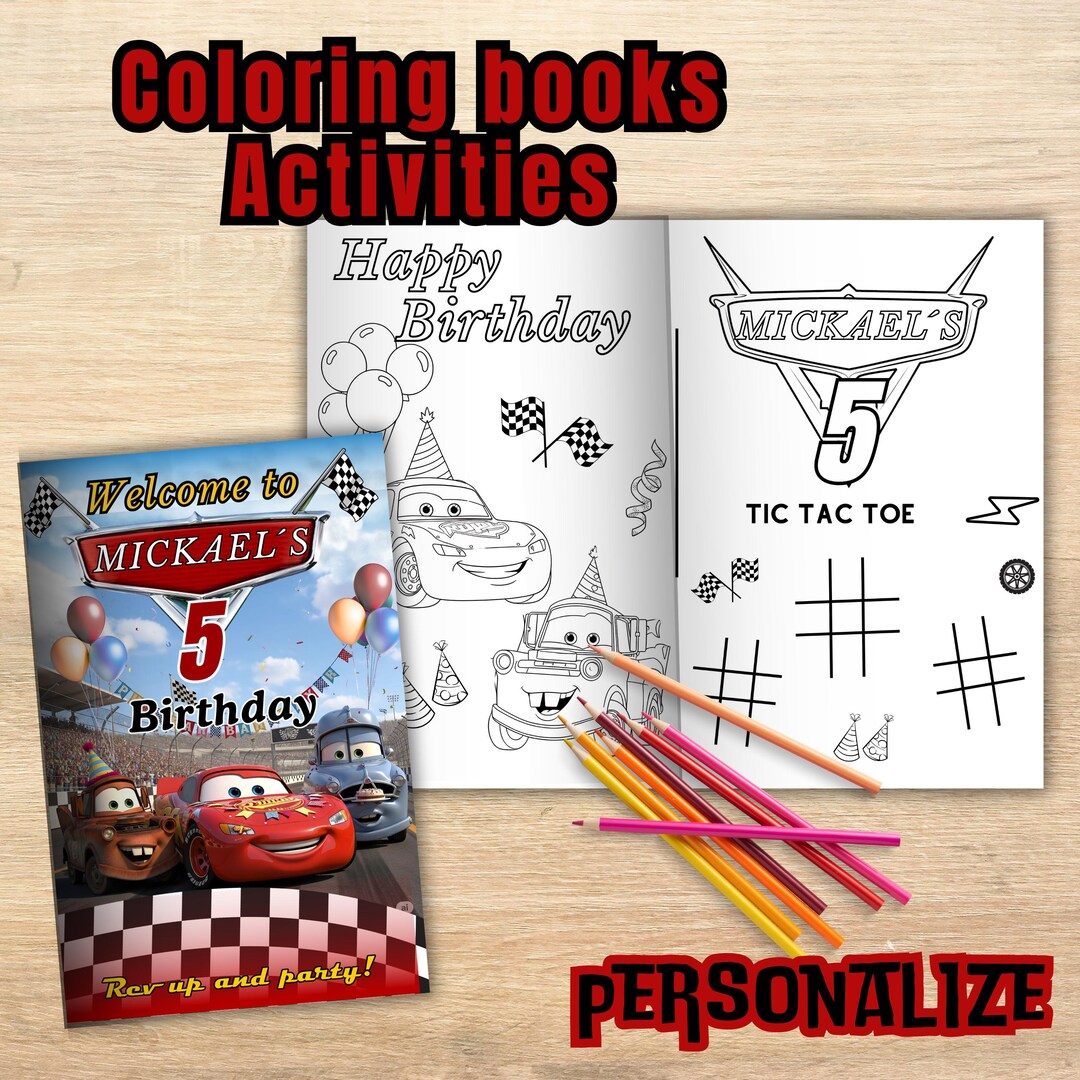 Editable Rayo Mcqueen Coloring Book, Cars Birthday Party (digital File ...