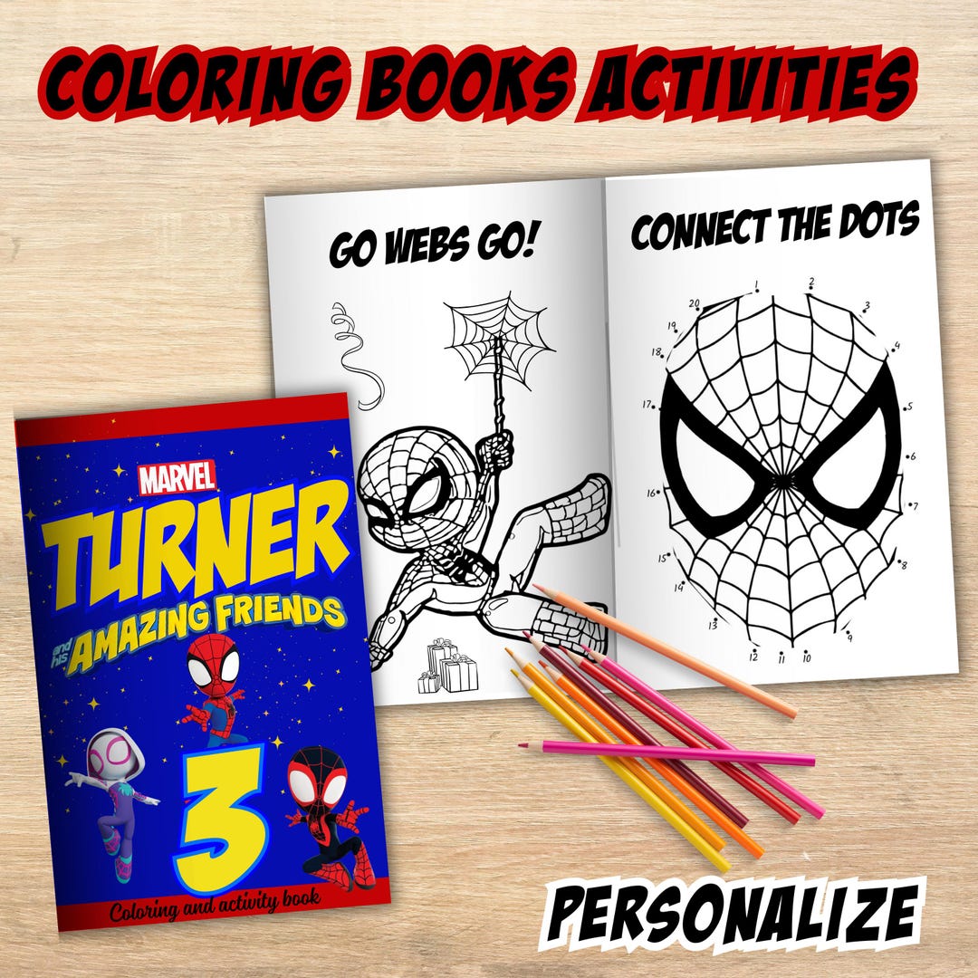 Editable Spidey Coloring Book With Activities (digital File) - Etsy
