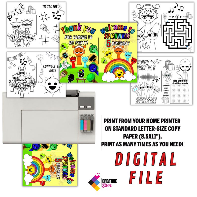 Editable Sprunki Coloring Book, Sprunkis Activities (digital File) S35 ...