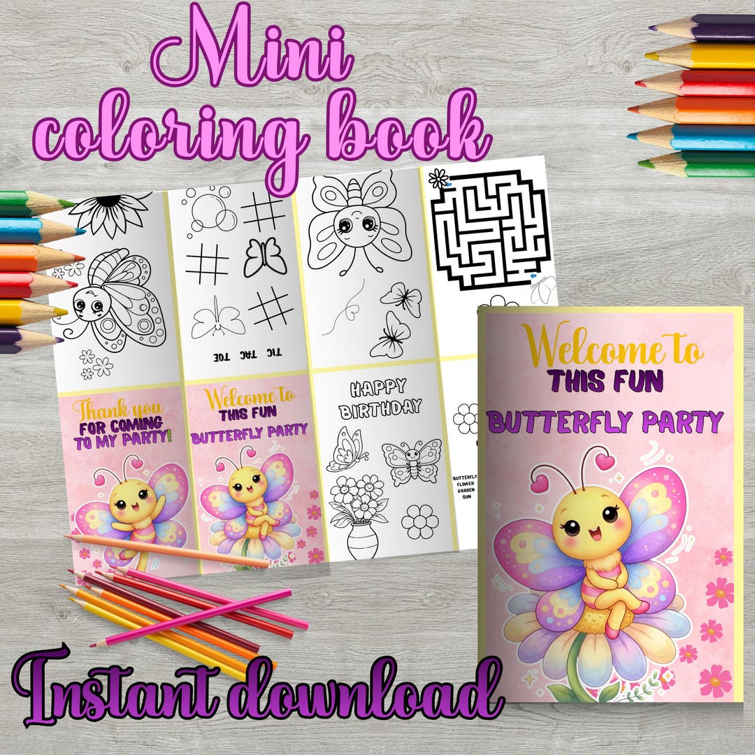 Butterfly Coloring Book, Spring Mini Activity Pages (instant Download ...