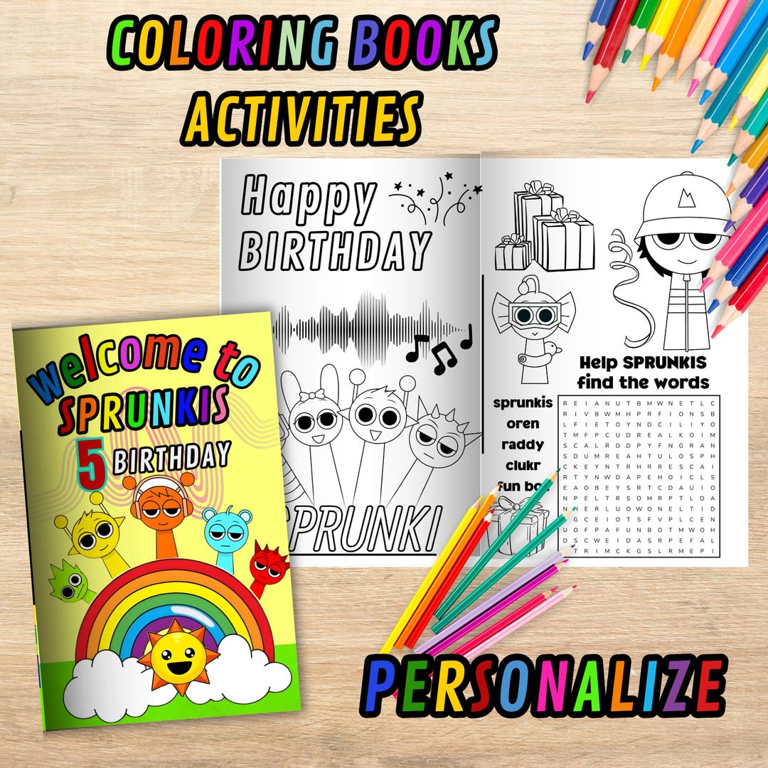 Editable Sprunki Coloring Book, Sprunkis Activities (digital File) S35 ...