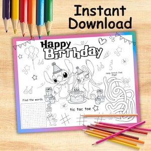 Stitch and Angel Activity Mat - Etsy